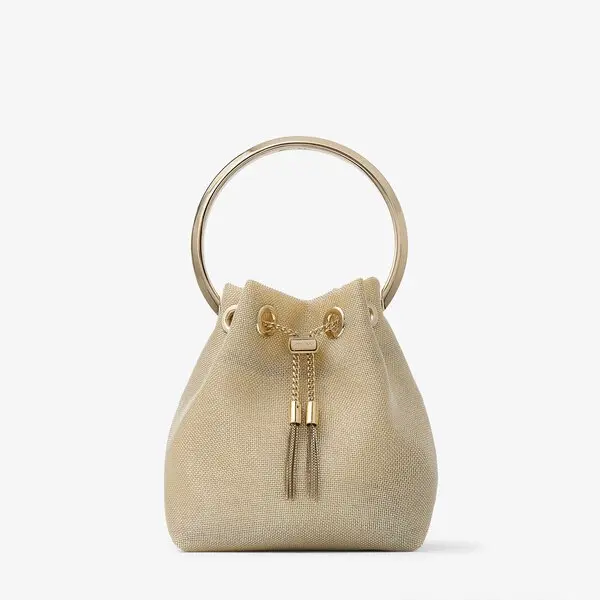 JIMMY CHOO Bon Bon Metallic Mesh Bucket Bag