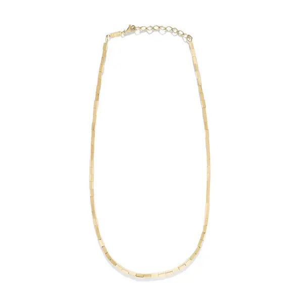 AZLEE Bar Chain Necklace - 18k Yellow Gold