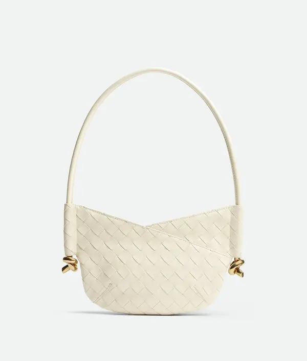 Bottega Veneta Intrecciato Leather Shoulder Bag - Sea Salt