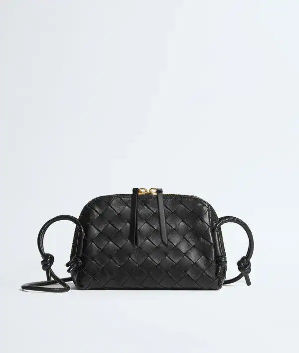 Bottega Veneta Intrecciato Concert Crossbody Bag In Black