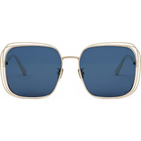 Dior Fil S1u 58mm Square Sunglasses - Shiny Gold Dh/blue