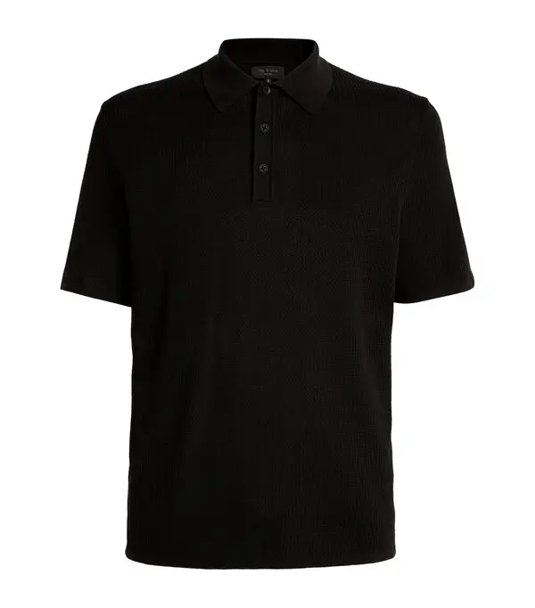 Rag & Bone Mesh Harvey Polo Shirt - Black