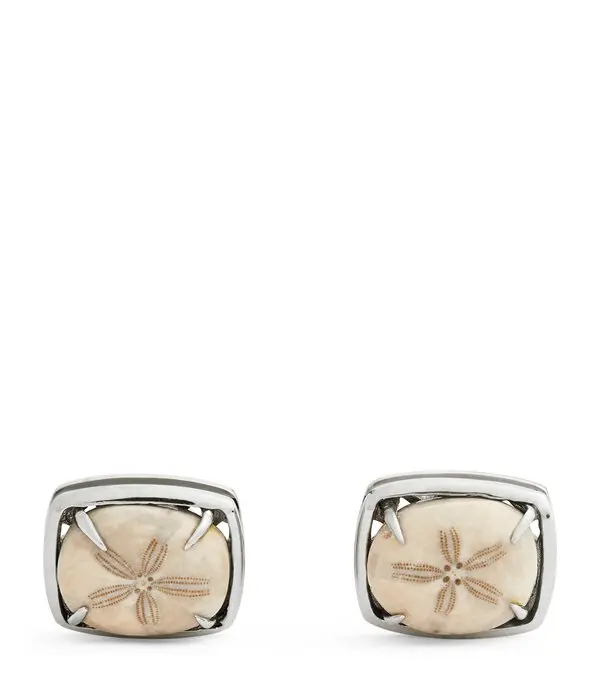 Tateossian Rhodium-plated Sterling And Echinoid Cufflinks