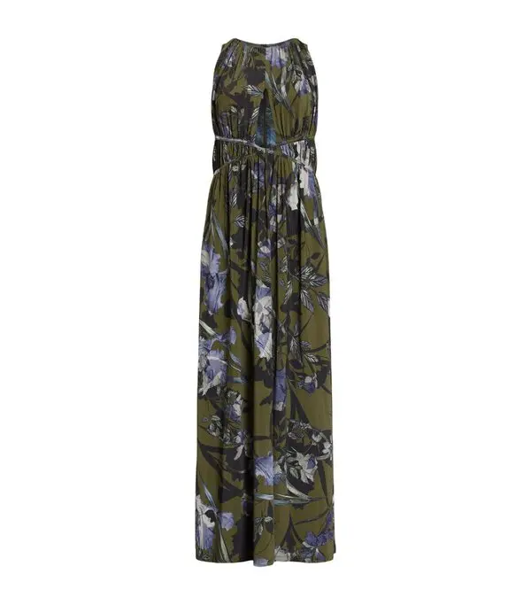 Allsaints Floral Kaya Batu Maxi Dress In Green - 51% Off | Editorialist