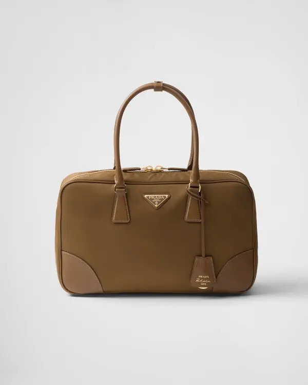 Prada Re-edition 1978 Re-nylon And Saffiano Leather Bag - Cork Beige