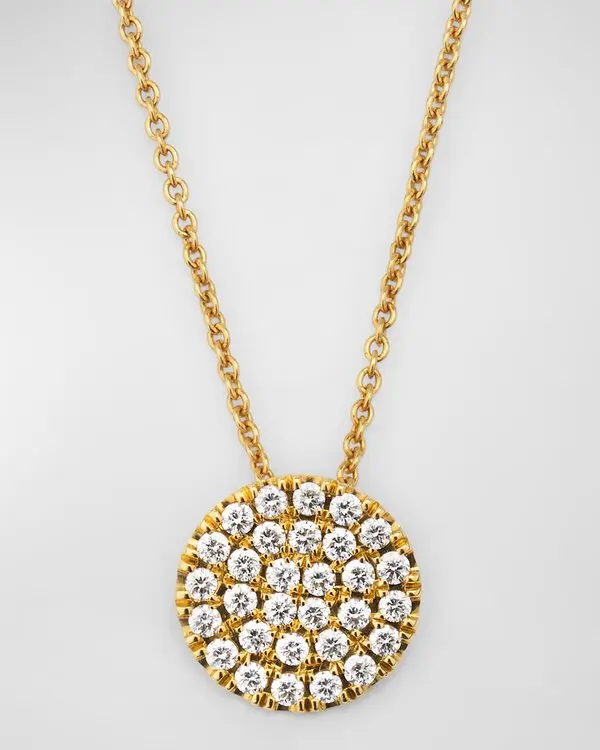 LISA NIK 18k Yellow Gold Diamond Disc Pendant Necklace - Diamonds
