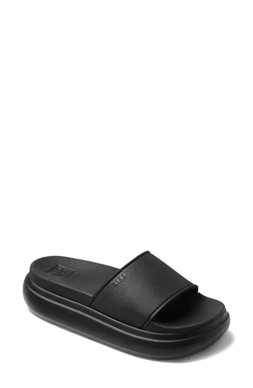 Reef Bondi Platform Slide Sandal - Black/ Black