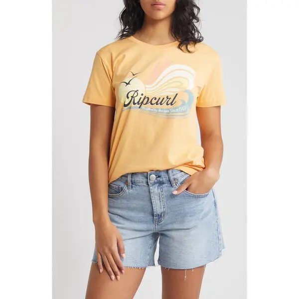 Rip Curl Sun Wave Graphic T-shirt - Orange