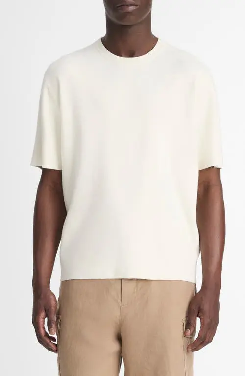 Vince Milano Short Sleeve Crewneck Sweater - Classic Cream