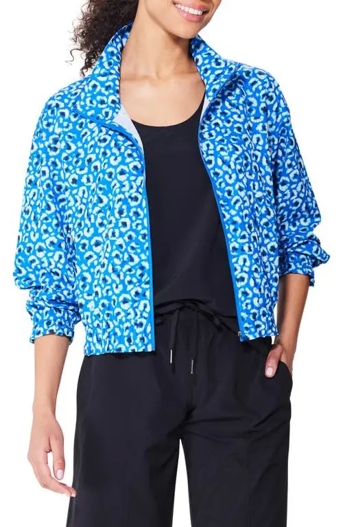 NIC+ZOE Tech Stretch Crop Jacket - Blue Multi