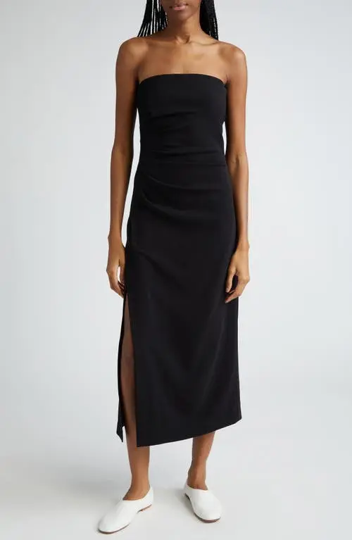 Proenza Schouler Shira Strapless Crepe Midi Dress - Black