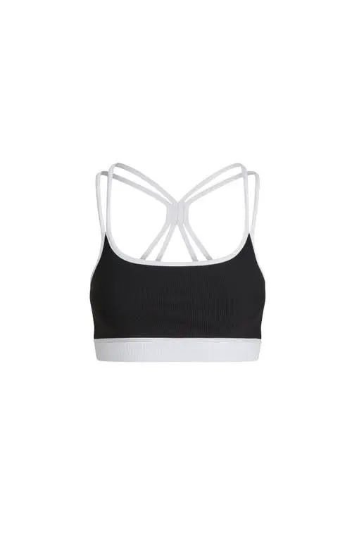 ELECTRIC YOGA Color Block Rib Bra - Black/white