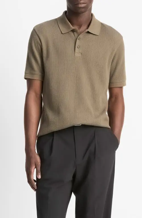 Vince Textured Stretch Cotton Polo - Dome
