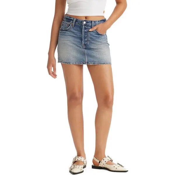 LEVI'S Icon Frayed Denim Miniskirt