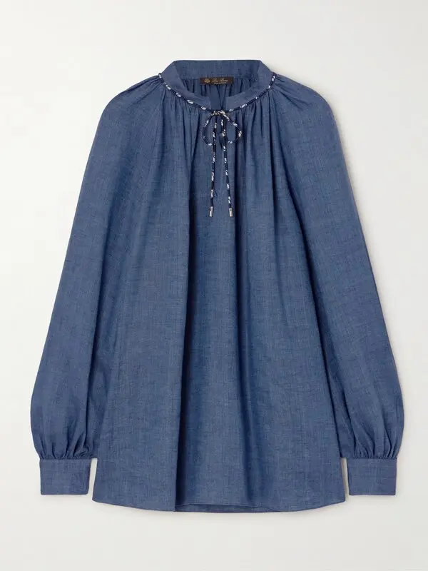 Loro Piana Linen-chambray Blouse - Blue