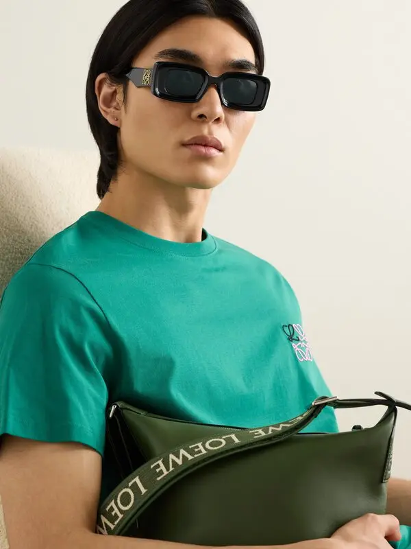 Loewe Anagram Rectangular-frame Sunglasses - Black