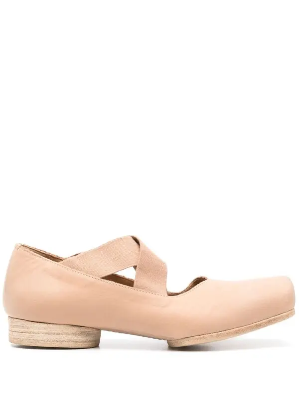UMA WANG Crossed Strap Ballerinas - Neutrals