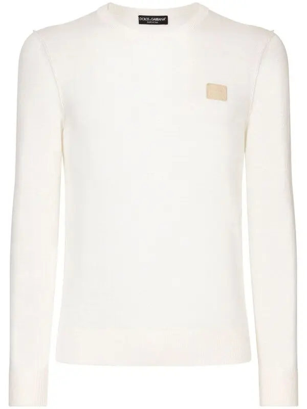 Dolce & Gabbana Logo-appliqué Jumper - White