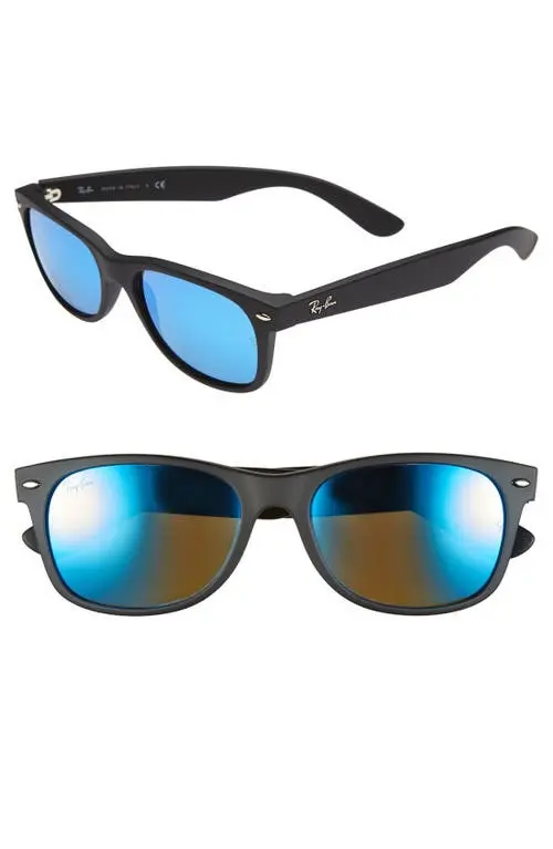 Ray-ban Wayfarer Sunglasses - Black/ Blue Mirror