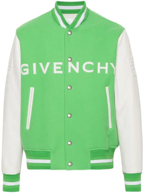 Givenchy 4g Wool-blend Varsity Jacket - Green