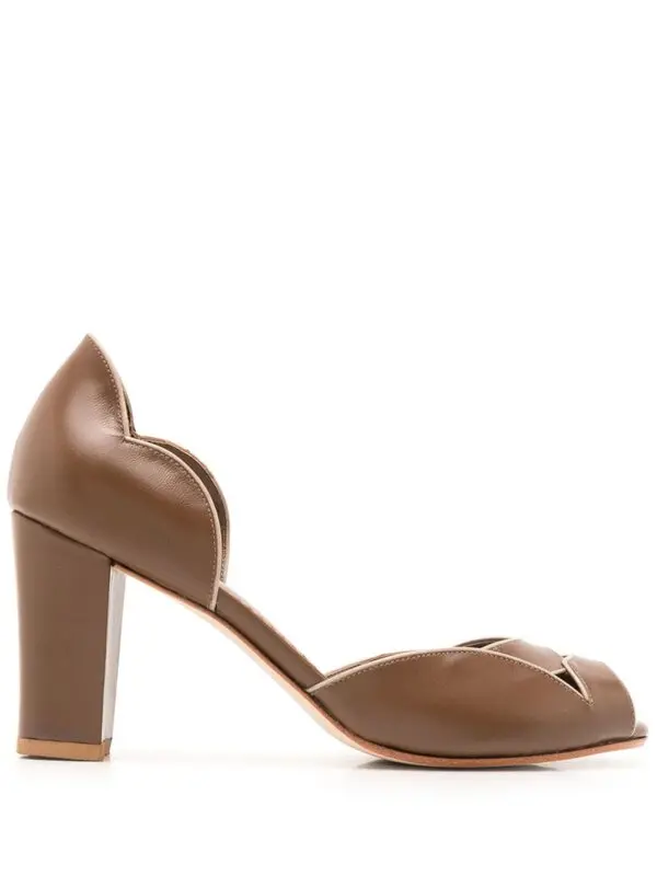 STUDIO CHOFAKIAN Léger 75mm Leather Pumps - Brown