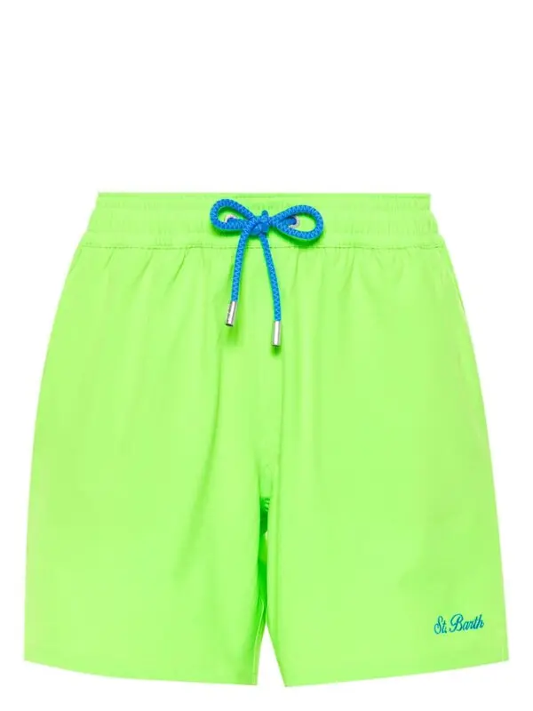 MC2 SAINT BARTH Logo-embroidered Swim Shorts - Green