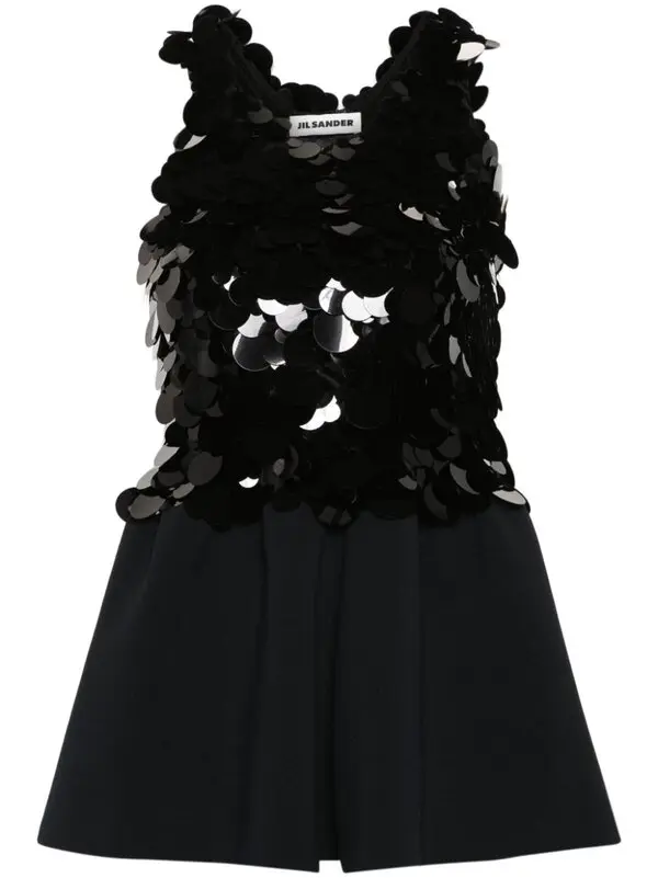 JIL SANDER Sequin-embellished Knitted Top
