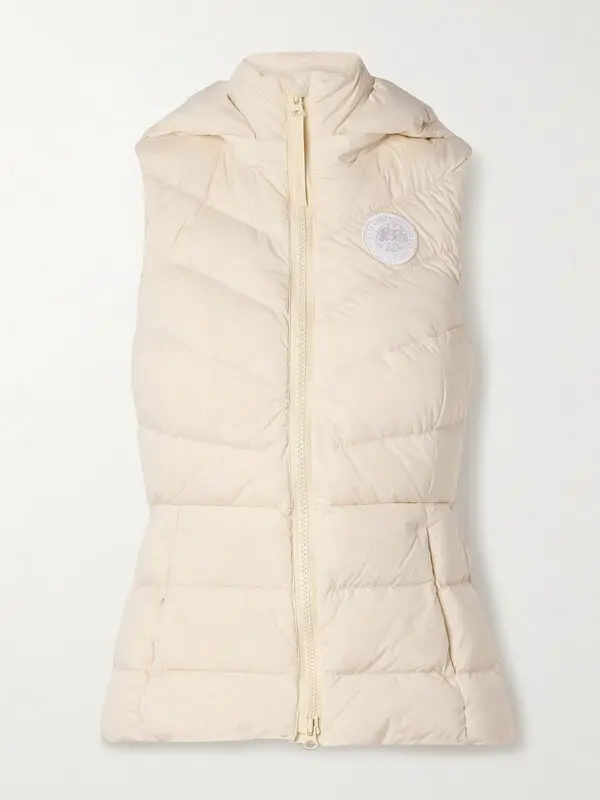 Cream Padded Down Vest Canada Goose Clair Quilted Padded Aira Down