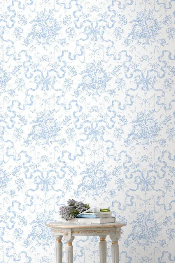 LoveShackFancy Fairytale Toile Standard Wallpaper - Blue | Editorialist