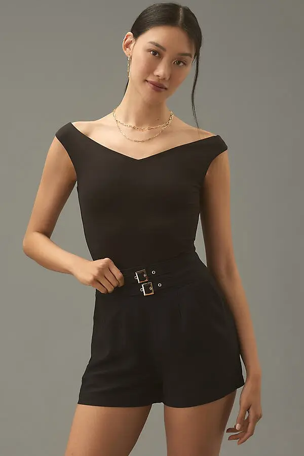BISHOP + YOUNG High-waisted Buckled Short