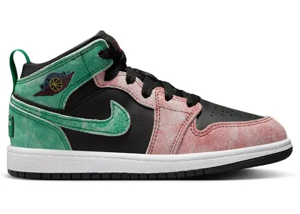 JORDAN 1 Mid Se Mj's Playground Sneakers - Black/pine Green/dune Red