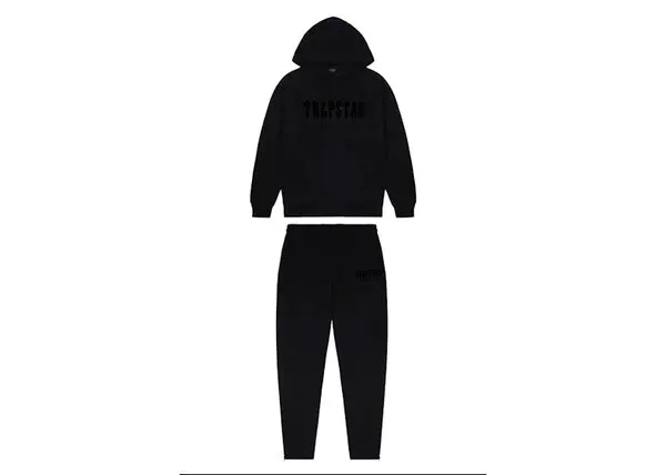 Trapstar Chenille Decoded Hooded Tracksuit - Blackout Edition