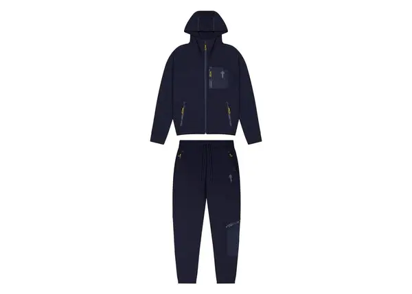 Trapstar Irongate T Fleece Zip Tracksuit Navy/Yellow Editorialist