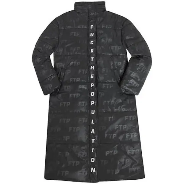 FTP Reflective Trench Coat - Black