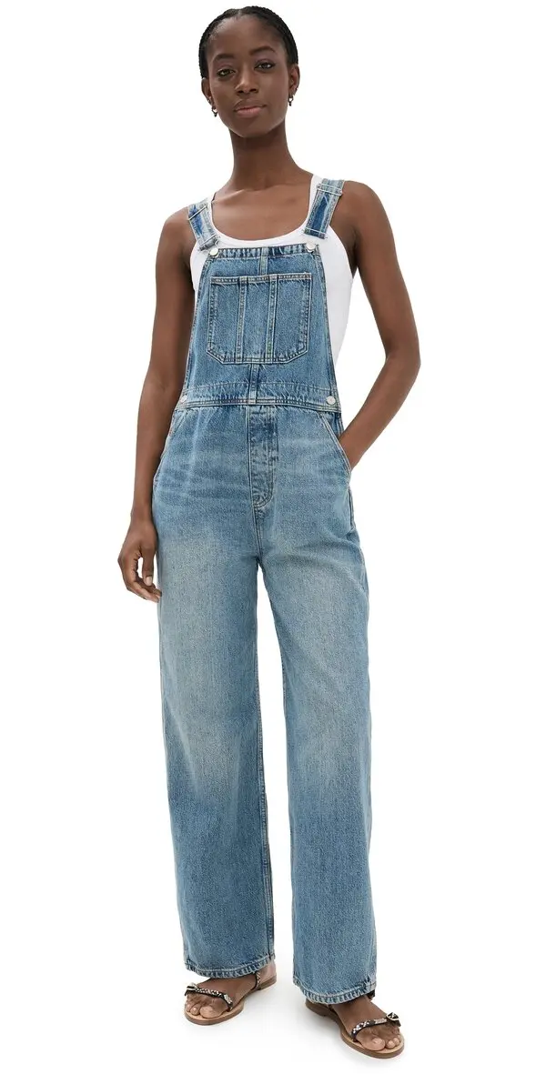 REFORMATION River Relaxed Denim Overalls