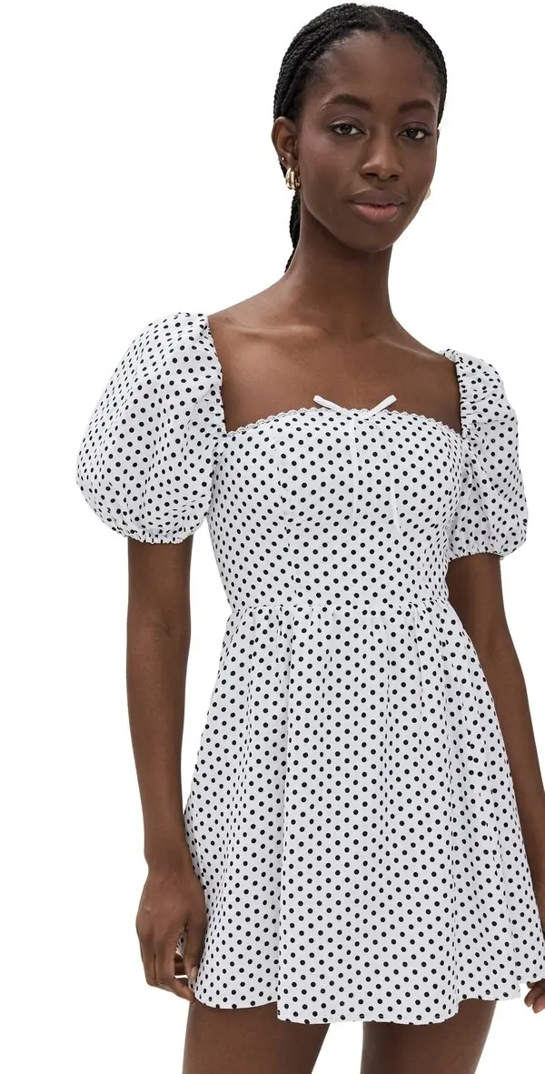 Reformation Malvina Linen Dress In Eclipse Dot - 50% Off | Editorialist