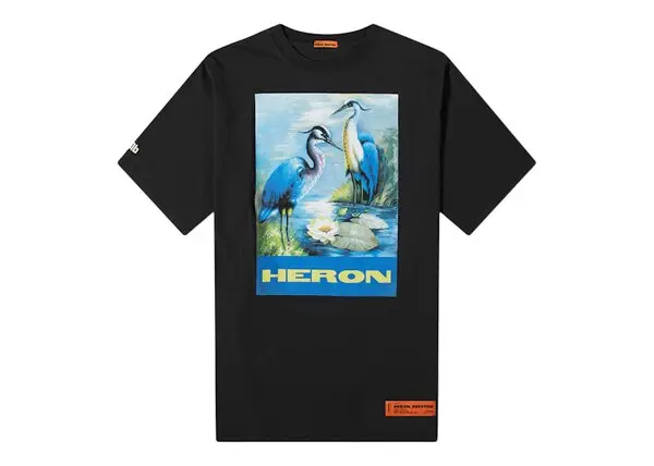 Heron Preston Heron Print Oversized Tshirt/in - Black/blue