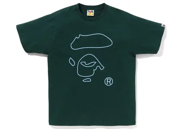 BAPE Line Ape Face Tee Shirt - Green