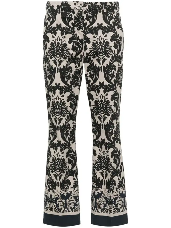 Max Mara Geometric-print Cropped Trousers
