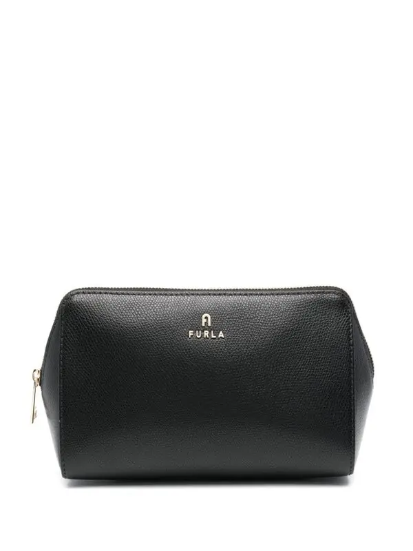 Furla Camelia Leather Makeup Bag - Black
