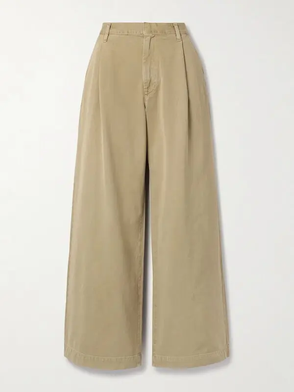 AGOLDE Daryl Pleated Wide-leg Pants - Neutrals