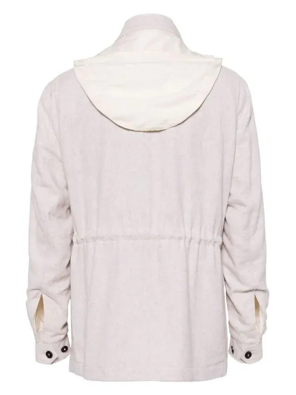 N.peal Hampton Herringbone Hooded Jacket