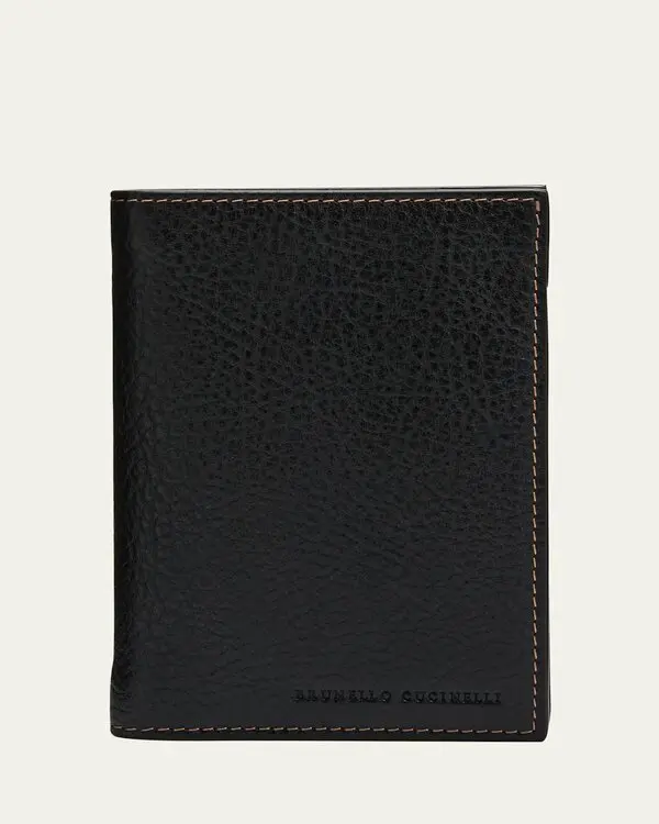 Brunello Cucinelli Leather Bifold Card Holder