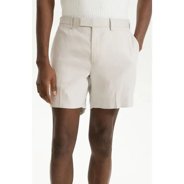 Theory Jarin Linen-blend Shorts - Limestone