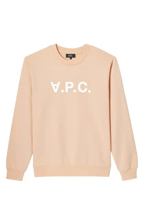 A.p.c. Grand V.p.c. Logo Sweatshirt - Peche / Blanc