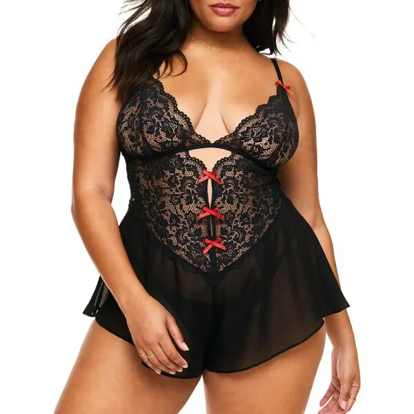 ADORE ME Odessa Lace Romper Lingerie - Black