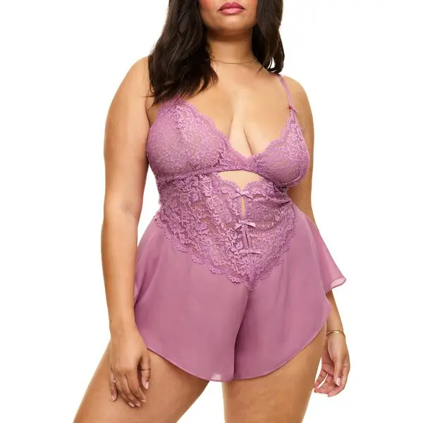 ADORE ME Odessa Lace Romper Lingerie - Medium Purple