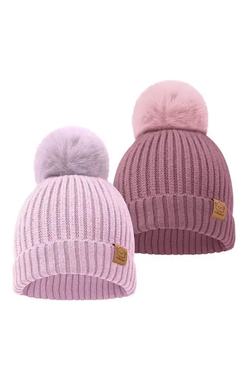 KEABABIES 2-pack Pom Knitted Beanie - Regalia