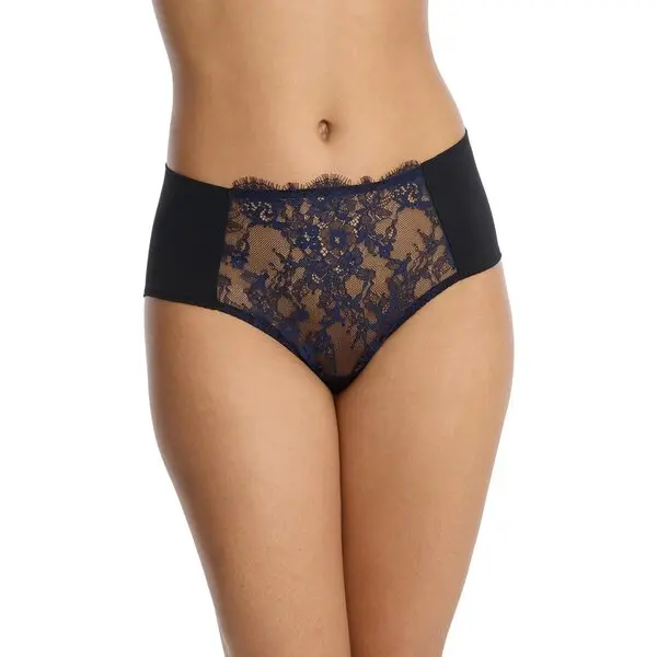 SKARLETT BLUE Entice Front Lace Brief - Black/midnight