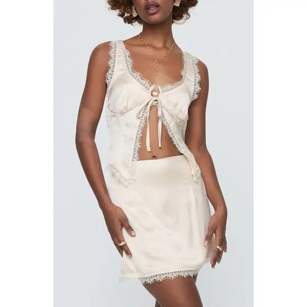 Princess Polly Mavie Lace & Satin Two-piece Set